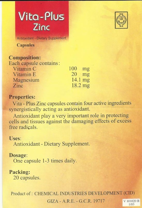 Vita Plus Zink - Magnesium tabletten met vitamine C, E en zink